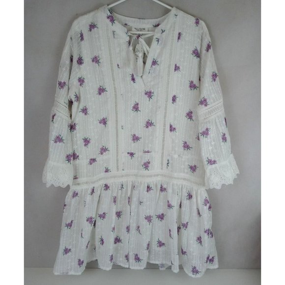 Allison New York | Tops | Nwt Allison New York Lined Lace Floral Boho ...